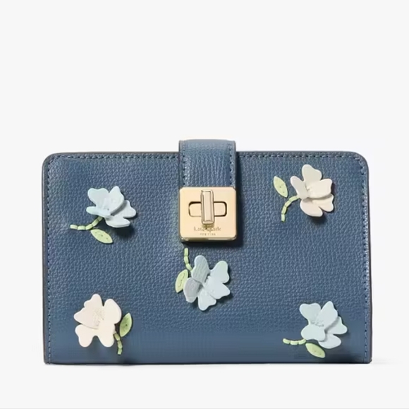 kate spade | Bags | Kate Spade Phoebe Floral Applique Turnlock Medium ...